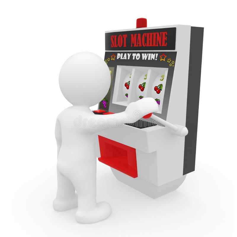 Mr. Smart Guy on a One-armed Bandit Stock Illustration - Illustration ...