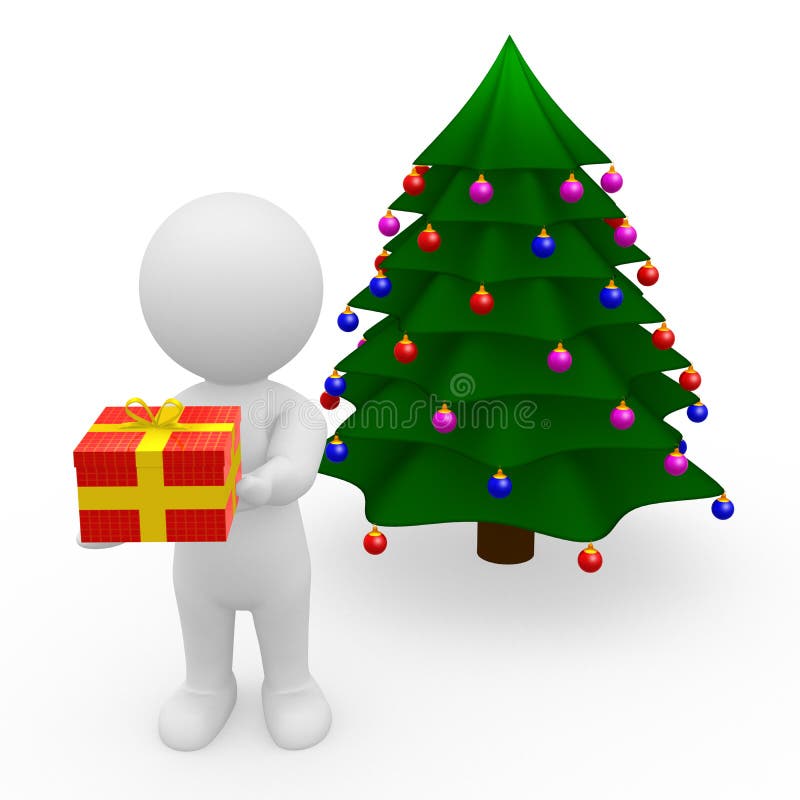 Mr. Smart Guy Opens Chrismas Present Stock Illustration - Illustration ...