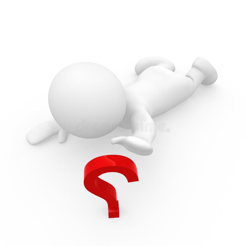 Mr. Smart Guy with a Tiny Question Mark Stock Illustration ...