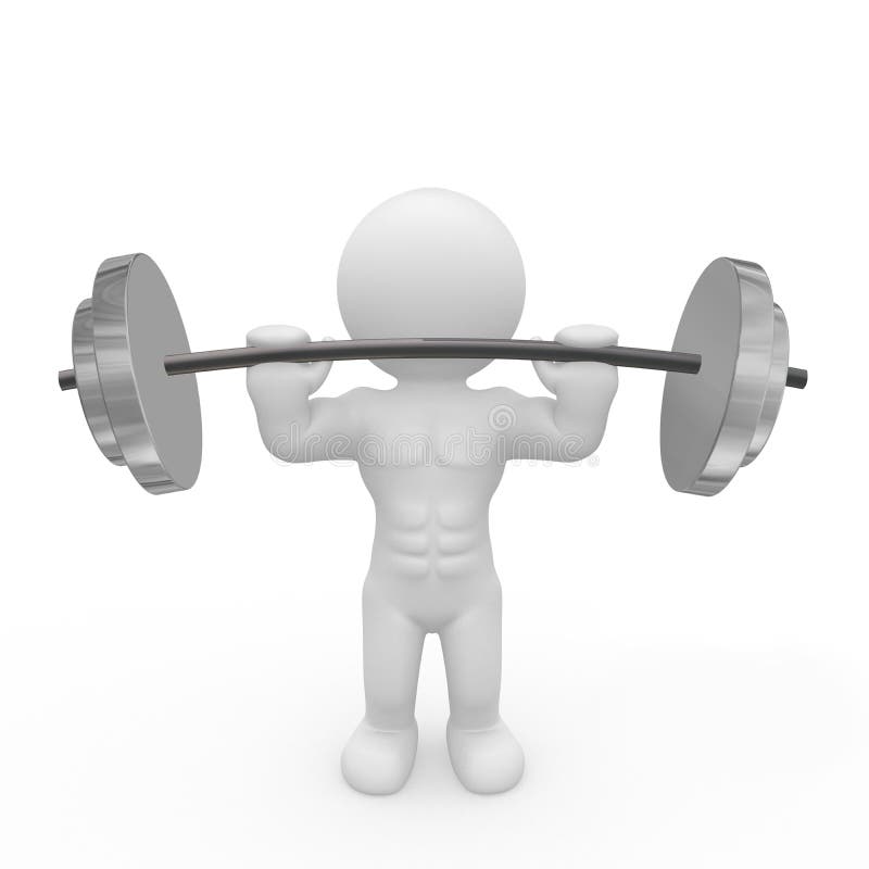 Mr. Smart Guy is Training with Barbell Stock Illustration ...
