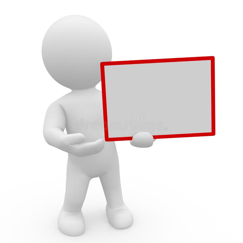 Mr. Smart Guy with a Big Empty Sign Stock Illustration - Illustration ...