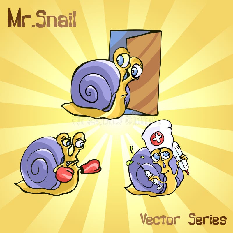 Mr. Snail with eyes stock vector. Illustration of brown - 89906103