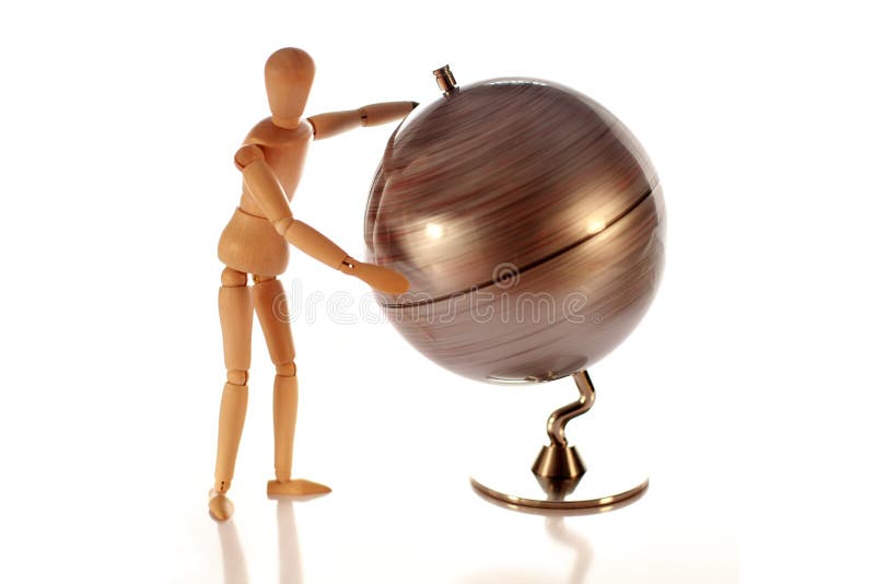 Mr. Wooden with a map stock photo. Image of lead, guide - 17294080