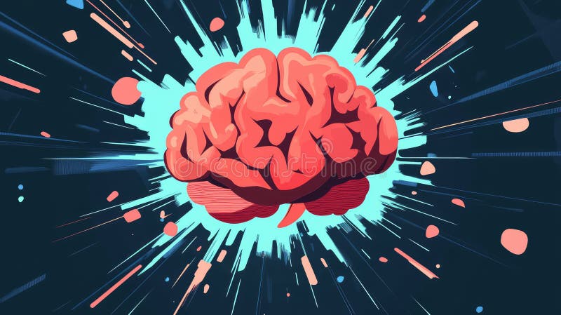Mri Exploded View of Brain Scan Illustration Stock Illustration ...