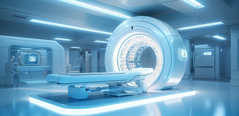 An MRI Machine in a Futuristic-style Hospital. Generated by AI Stock ...