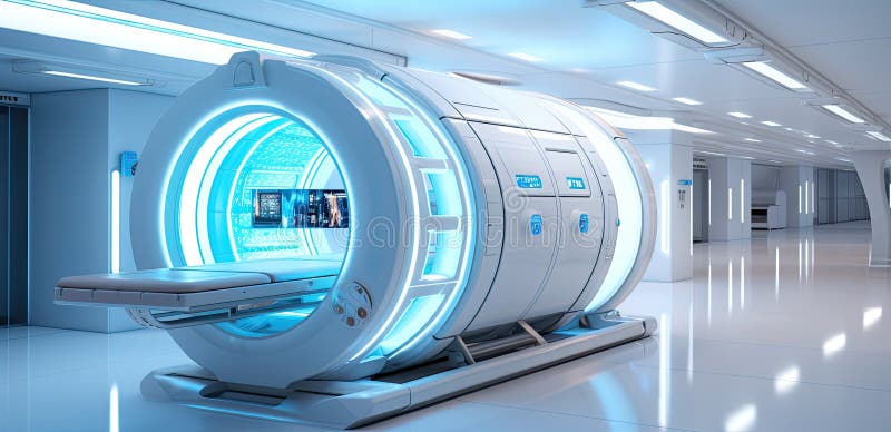 An MRI Machine in a Futuristic-style Hospital. Generated by AI Stock ...