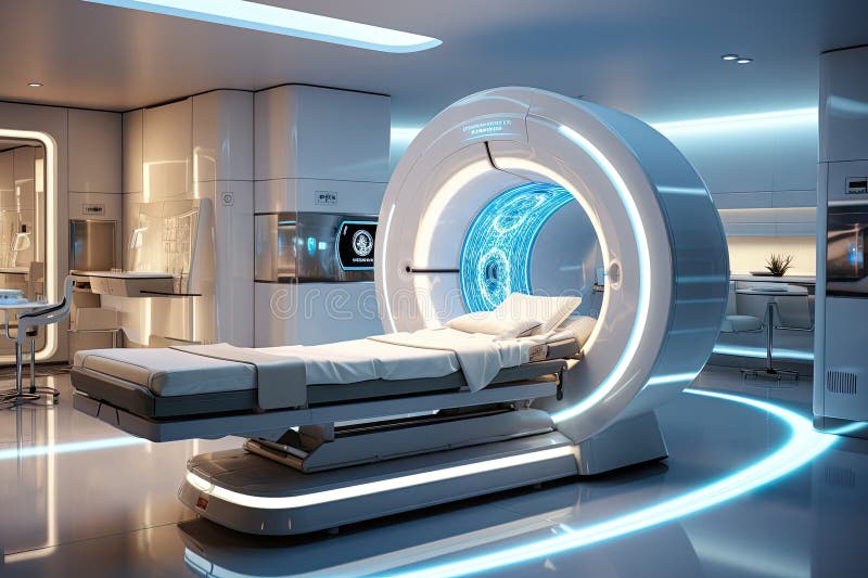 A Mri Machine in a Hospital with a Bed Stock Illustration ...