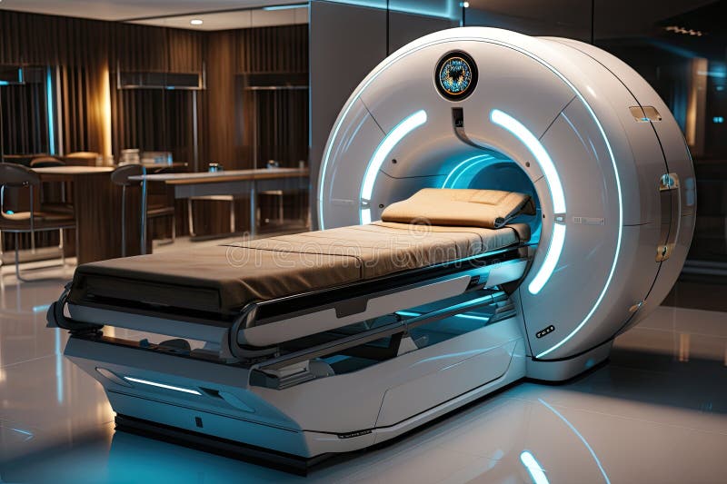 An Mri Machine in a Hospital Room Stock Illustration - Illustration of ...