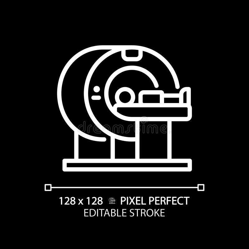 Mri Machine Pixel Perfect White Linear Icon for Dark Theme Stock Vector ...