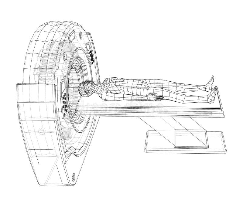 MRI Machine Scanning Patient Inside. Vector Stock Vector - Illustration ...