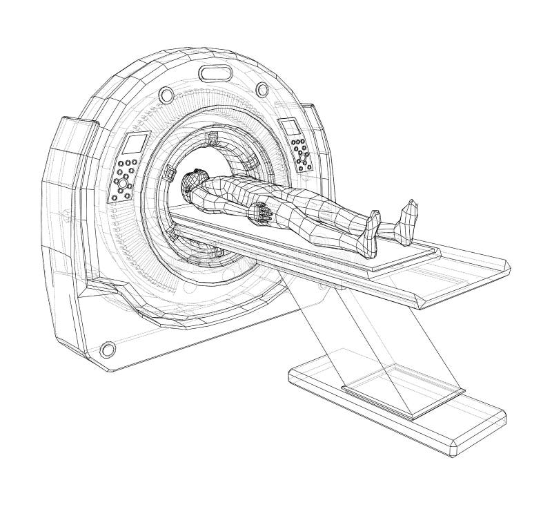 MRI Machine Scanning Patient Inside. Vector Stock Vector - Illustration ...