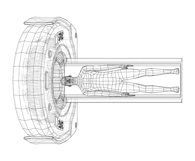 MRI Machine Scanning Patient Inside. Vector Stock Vector - Illustration ...