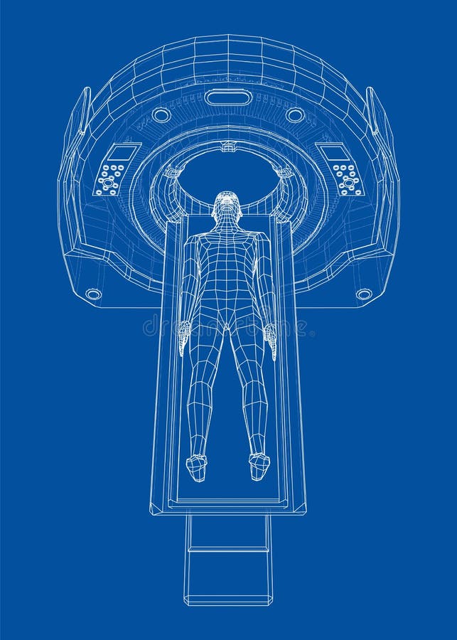 MRI Machine Scanning Patient Inside. Vector Stock Vector - Illustration ...