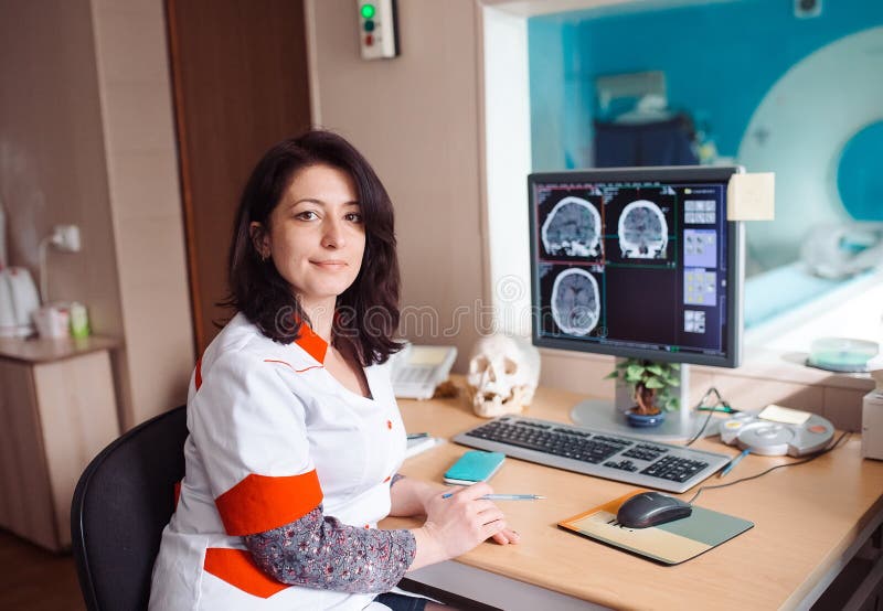 MRI Machine and Screens with Doctor and Nurse Stock Photo - Image of ...