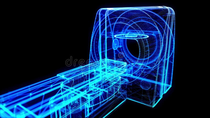 MRI, Magnetic Resonance Imaging Machine on a Dark Background. CAT Scan ...
