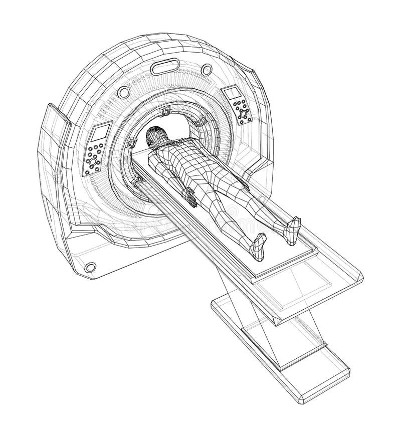 MRI Machine Scanning Patient Inside. Vector Stock Vector - Illustration ...
