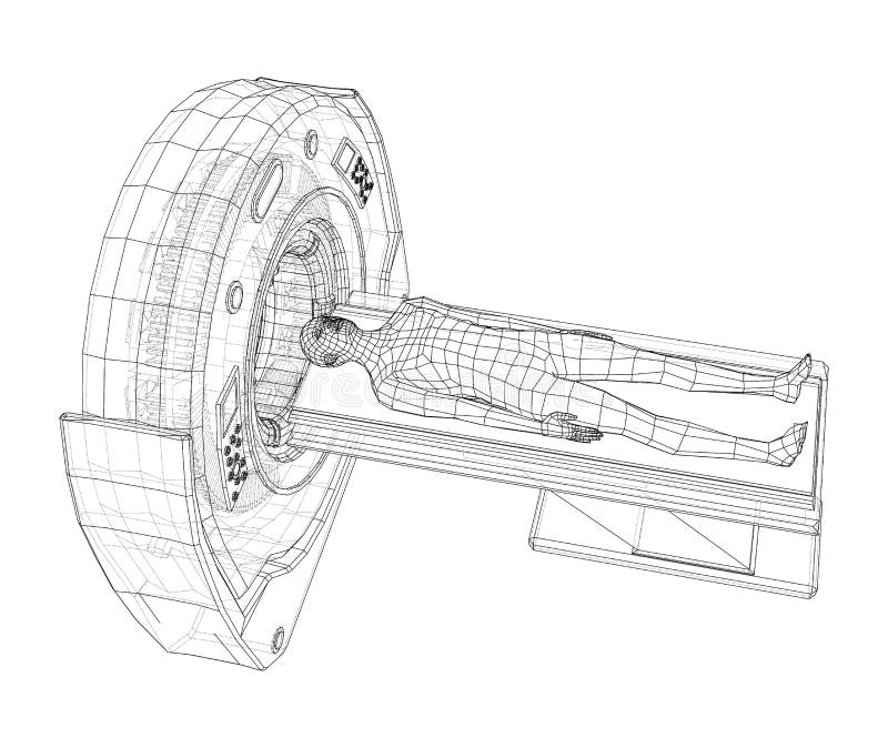 MRI Machine Scanning Patient Inside. Vector Stock Vector - Illustration ...