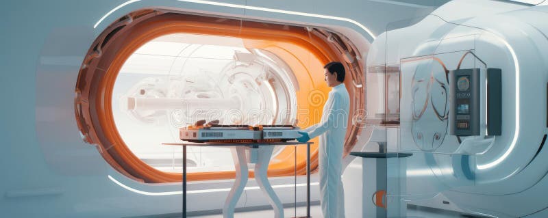 The MRI room of the future stock illustration. Illustration of concept ...
