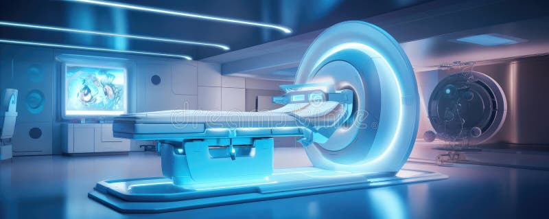 The MRI room of the future stock illustration. Illustration of test ...