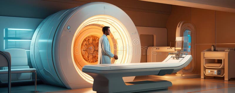 The MRI room of the future stock illustration. Illustration of patient ...