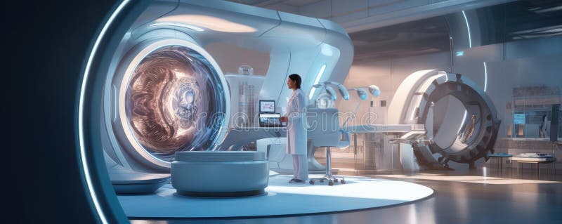 The MRI room of the future stock illustration. Illustration of modern ...