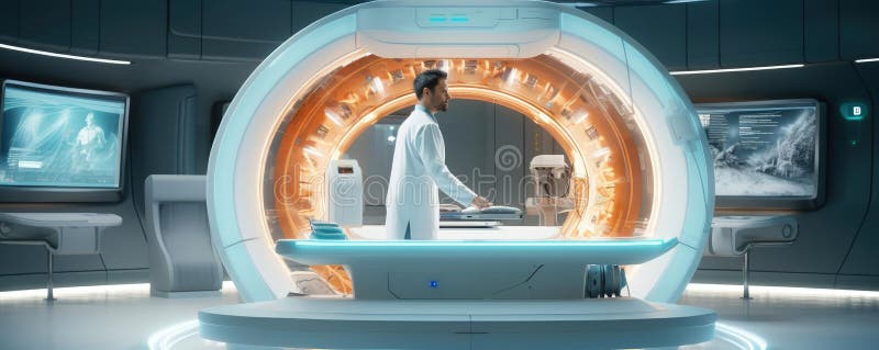 The MRI room of the future stock illustration. Illustration of ...
