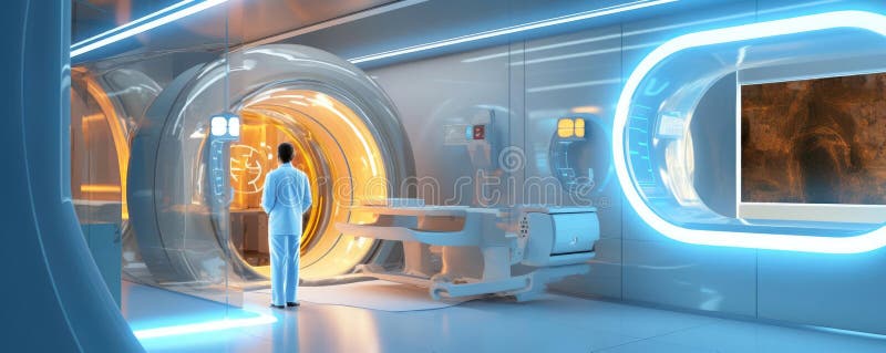 The MRI room of the future stock illustration. Illustration of hospital ...