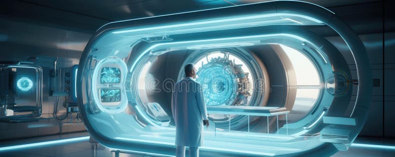 The MRI room of the future stock illustration. Illustration of doctor ...