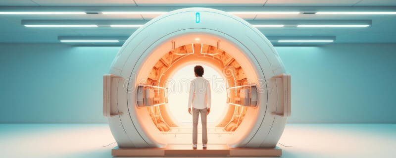 The MRI room of the future stock illustration. Illustration of screen ...