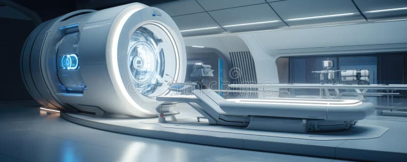 The MRI room of the future stock illustration. Illustration of screen ...