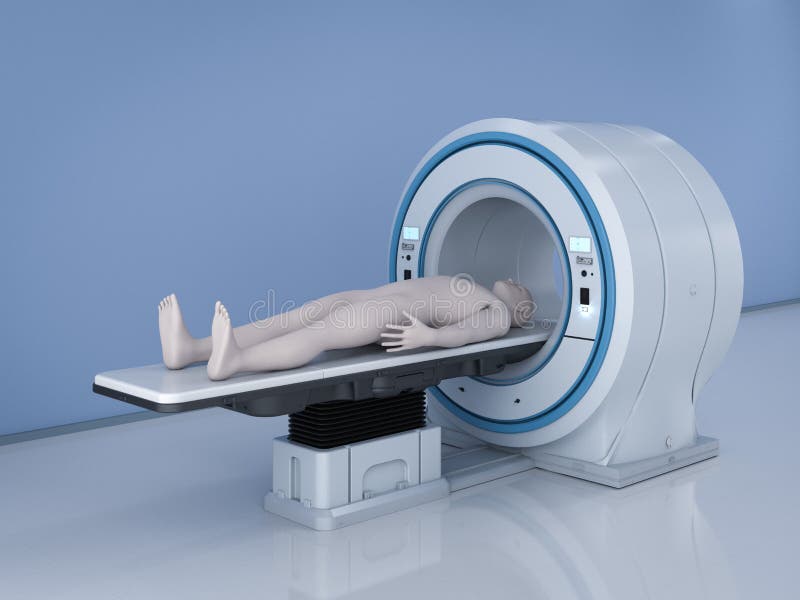 Mri scan machine in room stock illustration. Illustration of clinic ...
