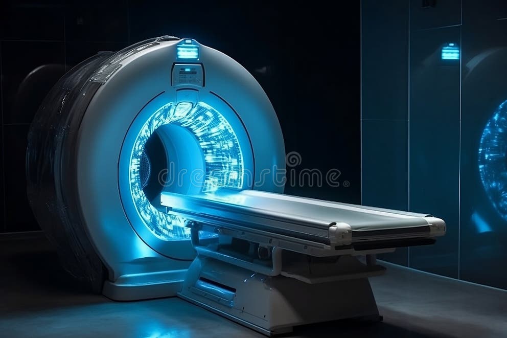 MRI Scan Machine of the Future. Generative AI. Stock Illustration ...
