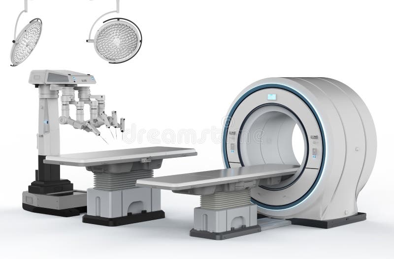 Robot with mri scan stock illustration. Illustration of cyborg - 123064262