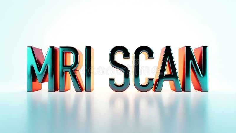 MRI Scan Text in a Modern 3D Design with Smooth Lighting Effects and ...