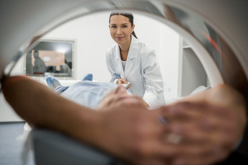 Close Up of a Patient in the MRI Scanner Stock Photo - Image of modern ...