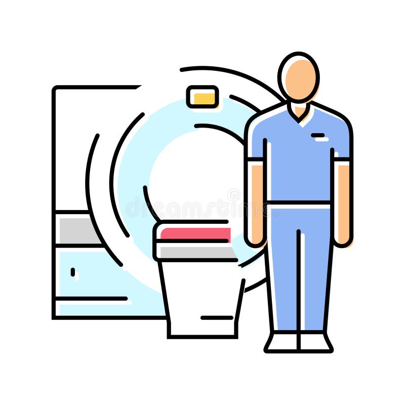 Mri Technician Machine Color Icon Vector Illustration Stock Vector ...