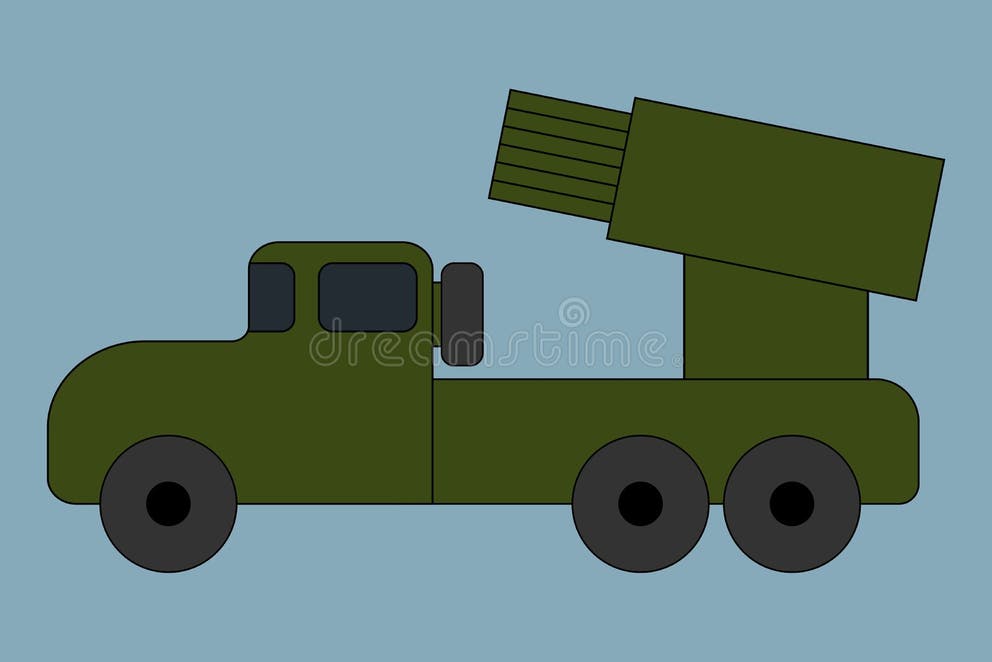 MRL Multiple Rocket Launcher Flat Design Icon Stock Vector ...
