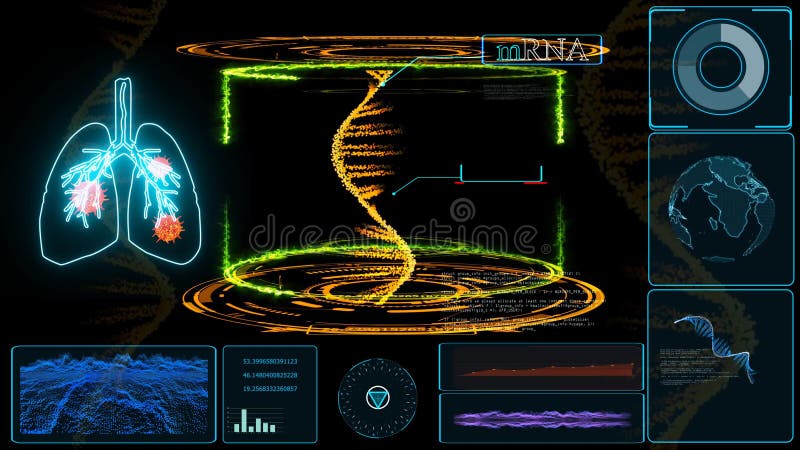 MRNA on Simulation Computer Digital Laboratory with Laser Green and ...