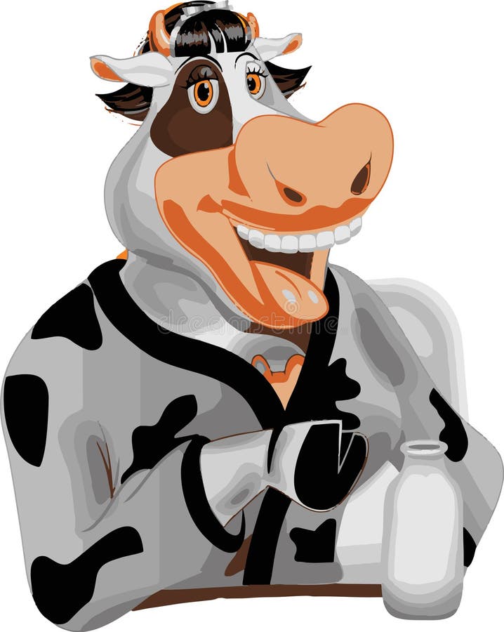Mrs. cow character stock vector. Illustration of girls - 77929552