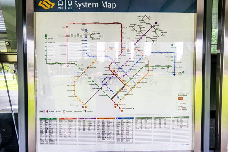 MRT and LRT System Map Metro Subway Stops in Singapore Editorial Image ...