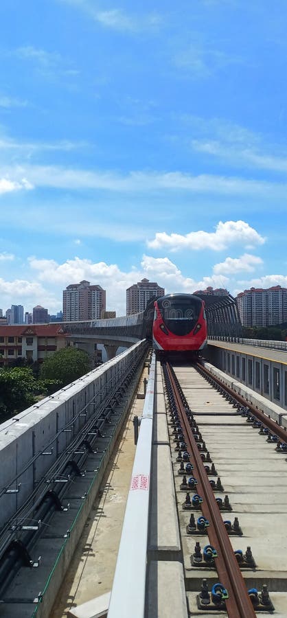 Mrt Malaysia Railway Track on Broad Daylight with Cityscape Editorial ...