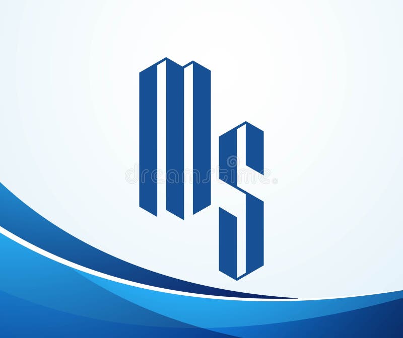 MS Alphabet Letter Logo Design Template Elements Stock Vector ...