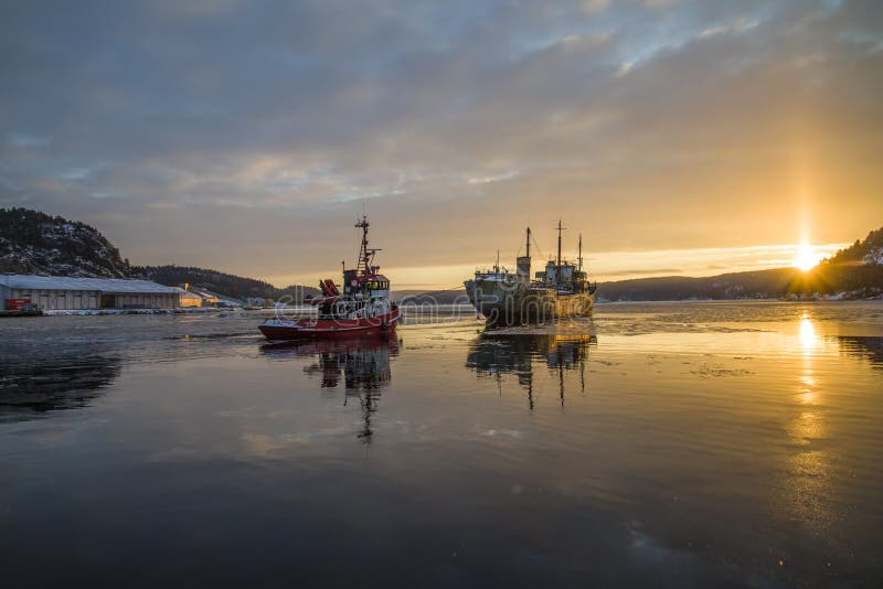 Ms hamen being towed stock photo. Image of denmark, outdoor - 28170812