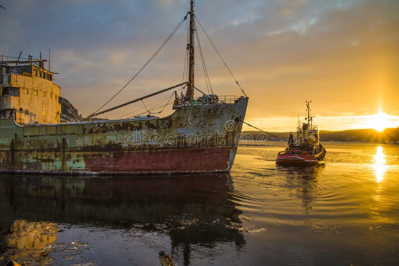 Ms hamen being towed stock photo. Image of denmark, outdoor - 28170812