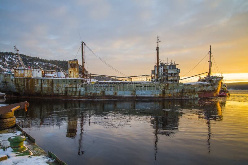 Ms hamen being towed stock photo. Image of denmark, ocean - 28170812