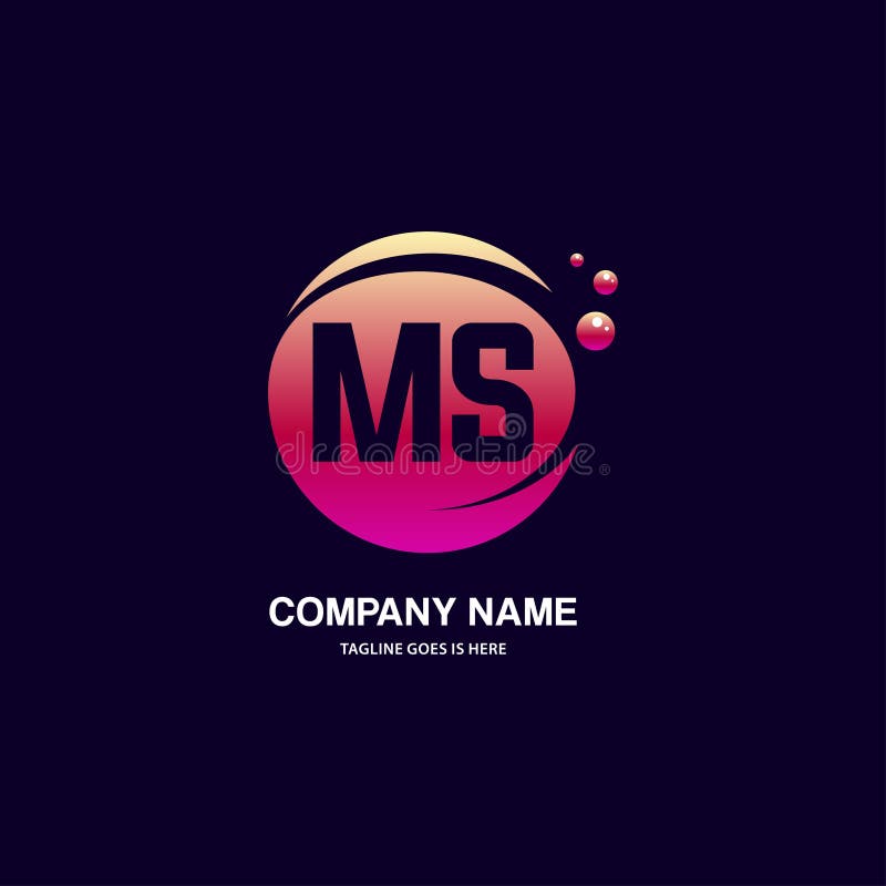 MS Initial Logo with Colorful Circle Template Vector Stock Illustration ...