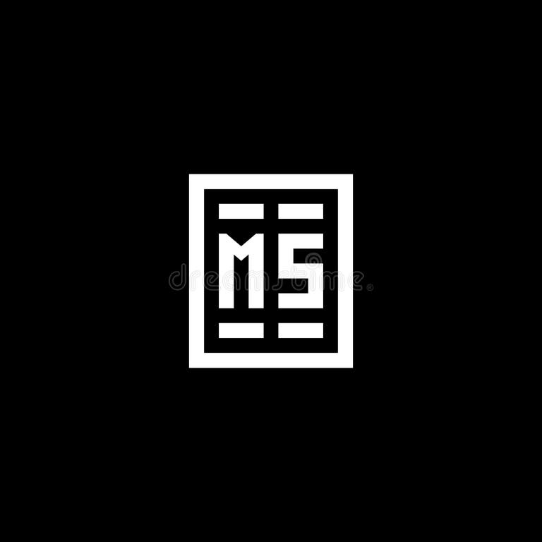 MS Initial Logo with Square Rectangular Shape Style Stock Vector ...