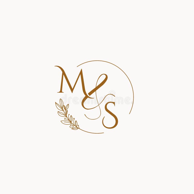 MS Initial Wedding Monogram Logo Stock Illustration - Illustration of ...