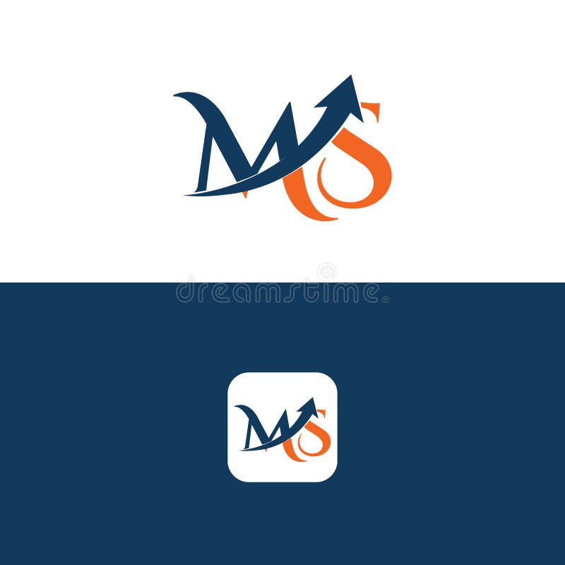 MS Letter with Arrow Logo Template Vector Design Stock Vector ...