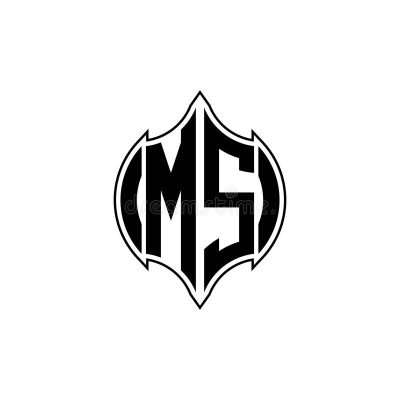 MS Logo Monogram Geometric Shield Shape Style Stock Vector ...